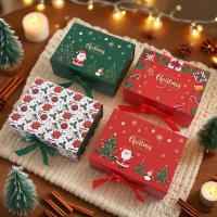 China Small Business Unique Ribbon For Socks Custom Luxury Cardboard Christmas Gift Box With Magnetic Closure UV Lamination for sale
