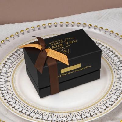 China ISO9001 Customize Luxury Perfume Packaging Gift Box Two Pieces Lid and Base Bow Tie Cardboard Box for Cosmetic for sale