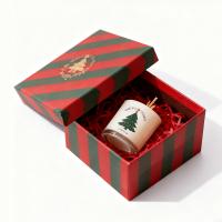China Factory Wholesale Custom Colorful Cardboard Christmas Paper Box Lid and Base Candle Boxes with Stamping for sale