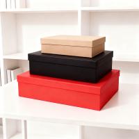 China Custom Luxury Orange Lid Base Flat Pack Gift Boxes Set With Paper Bag Features Matt Lamination Embossing Gold Foil Printing for sale