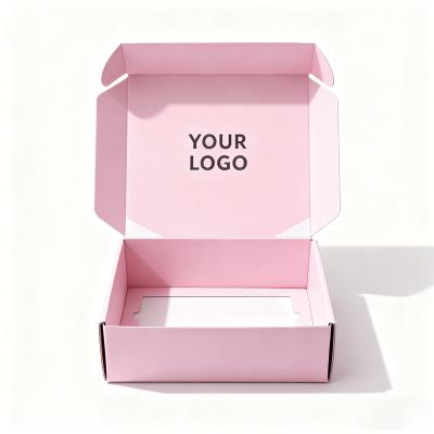 China Custom Premium Pink Shipping Box Cardboard Recyclable Cosmetic Paper Boxes For Makeup Packaging for sale