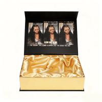China Luxury Flip Top Magnetic Box Closure Wig Box With Satin Inside Custom Logo Packaging Hair Gift Black Foldable Paper Boxes for sale