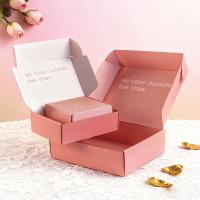 China Custom Folding Corrugated Pink Cardboard Gift Box Custom Logo Packaging Accepts for sale