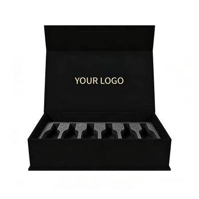 China Custom Elegant Paper Boxes Magnetic Lid Gift Box With Handle for Wine Bottle Perfume Set VIP Card for sale