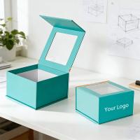 China Custom High-end Handmade Magnetic Closure Gift Boxes with Window Packaging Paper Boxes for Hats and Clothing for sale