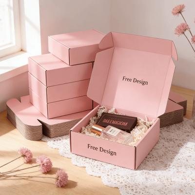 China Wholesale Custom Personalized Printed Pink Corrugated Cardboard Packaging Boxes Postal Mailer Shipping Box for sale