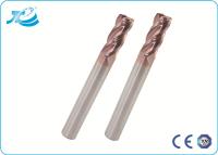 China Diameter 8mm 9mm Solid Carbide End Mill , 55 / 60 / 65 Hardness Four Flute End Mill for sale