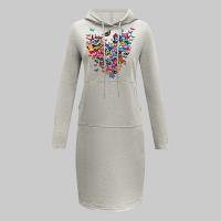 China XXL Polyester Cotton Short Sleeve Women Dresses Anti Static Knee Length Summer Dresses for sale