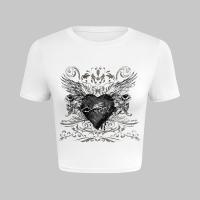 China Closure Type Summer T Shirts Ladies Fashionable Prints Funny Shirts For Women for sale