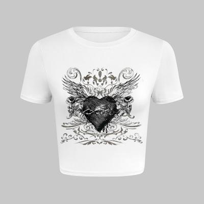 China Closure Type Summer T Shirts Ladies Fashionable Prints Funny Shirts For Women for sale