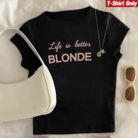 China Spring Summer Black T Shirt Women Customizable Colors  Cotton Crew Neck T Shirt for sale