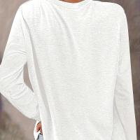 China Customizable Color Women Tops Brand Logo Print White Long Sleeve Shirt for sale