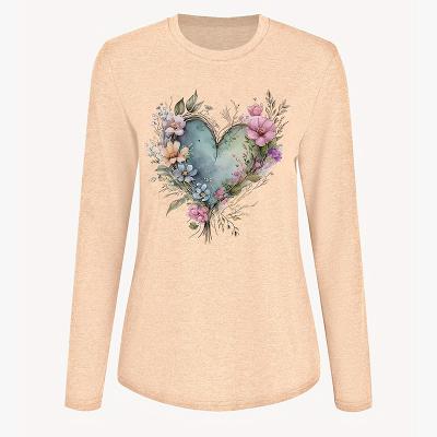 China Customizable Color Women Tops Brand Logo Print White Long Sleeve Shirt for sale