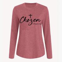 China Customizable Dark Blue Long Sleeves Rose ODM T Shirts For Women for sale