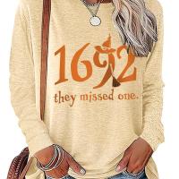 China Personalized Print Women Tops Comfortable  Black Long Sleeve Shirt Khaki Color Shirt OEM for sale