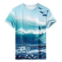 China Women's 100% Cotton T-shirt with Ocean Element Print in S/M/L/XL/XXL Sizes for sale