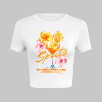 China Casual Style Solid Pattern No Pocket T-Shirt for Women with Round Neckline and Short Sleeves for sale