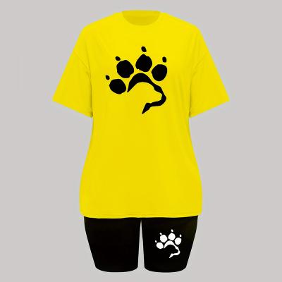 China Pullover Closure Women Two Piece Outfits Yellow White  Matching Set Outfits for sale