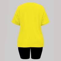 China Pullover Closure Women Two Piece Outfits Yellow White  Matching Set Outfits for sale