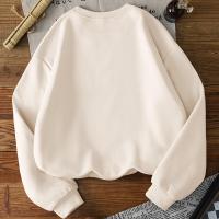 China 100% Cotton Women Sweatshirts Trendy  CODM Fleece  White Cropped Sweater for sale