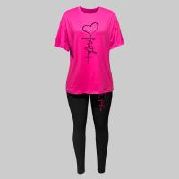 China Rose Red Black Co Ord Summer Regular Pink Two Piece Set OEM for sale