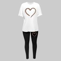 China Short Comfortable Women Two Piece Outfits  Love Themed  2 Piece Summer Outfits for sale