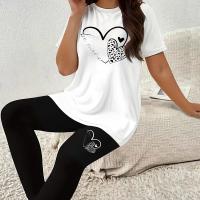 China Soft Fabric Cotton Women Two Piece Outfits  Fashionable  Matching Top And Pants Set for sale