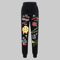 China Cotton Women Pants Graffiti Street Style Wide Leg Sweatpants for sale