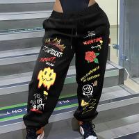 China Cotton Women Pants Graffiti Street Style Wide Leg Sweatpants for sale