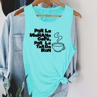 China Unisex V Neck Women Tank Tops Running Printed Sleeveless T Shirts No Pockets 65cm for sale