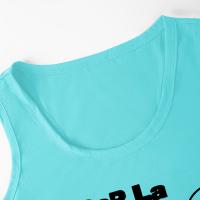 China Unisex V Neck Women Tank Tops Running Printed Sleeveless T Shirts No Pockets 65cm for sale