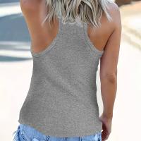 China Custom Embroidery Women Tank Tops  Gym  Fitted Plain Ribbed Tank Top for sale