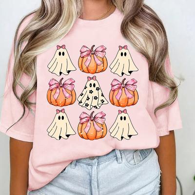 China Custom Cotton Blend Screen Printing Logo Women Short Sleeve T Shirt for sale