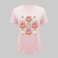 China Custom Cotton Blend Screen Printing Logo Women Short Sleeve T Shirt for sale