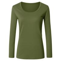 China Custom Women's Bamboo Slim Fit Long Sleeve T-Shirt with Super Soft Organic Bamboo And Cotton for sale