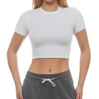 China Custom Women's Premium Soft Pima Cotton T-shirt Casual Cropped Tee Shirt for sale