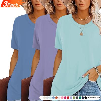 China Women's Skin-Friendly Lightweight Eco-Friendly Cotton T-Shirt Casual Round Neck Short Sleeve Shirt for sale
