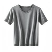 China Women's Skin-Friendly Lightweight Eco-Friendly Cotton T-Shirt Casual Round Neck Short Sleeve Shirt for sale
