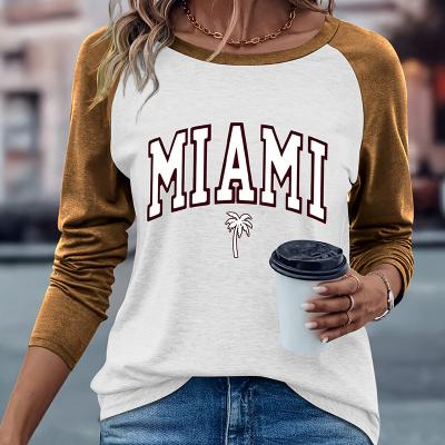 China Vintage Print Cotton Long Sleeve T Shirt Embroidery Cotton  Polo T Shirt for sale
