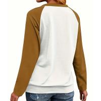 China Relaxed Style Long Sleeve Crew Neck T Shirt Gradient Color Round Neck Long Sleeve Top for sale