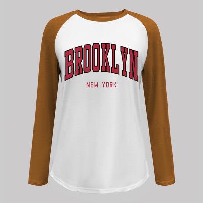 China Relaxed Style Long Sleeve Crew Neck T Shirt Gradient Color Round Neck Long Sleeve Top for sale