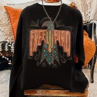 China Black Digital Printing Women Tops Fall Winter Custom Letter Print  Womens Zip Up Sweater for sale