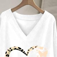 China Women's Solid Color Relaxed Fit V-neck Hoodie Sweatshirt with Long Sleeve and Front Kangaroo Pocket for sale