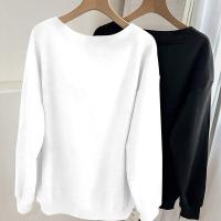 China Women's Solid Color Relaxed Fit V-neck Hoodie Sweatshirt with Long Sleeve and Front Kangaroo Pocket for sale