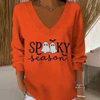 China Women's Relaxed Fit V-neck Long-sleeved Hoodie for Winter with Cotton/Polyester Blend for sale