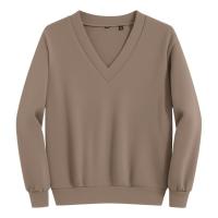 China Women's Relaxed Fit V-neck Long-sleeved Hoodie for Winter with Cotton/Polyester Blend for sale