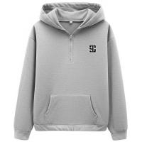 China Custom Embroidery Logo Casual Oversized Quarter Zip Up Fleece Terry Cotton Hoodie Sweatshirt for Women for sale
