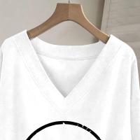 China Women's V-neck Hoodie with Smiling Face Print in Cotton/Polyester Blend for Winter Warmth for sale