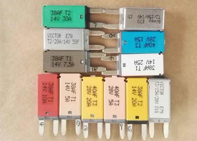 China Plastic Manual DC Circuit Breaker Manual Reset 5A 28Vdc Cross to MINI 21X for sale