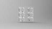 China 50x50mm Square 6in1 Multi-Angle Lens Array PC Plastic LED Optical Lens with 93% Efficiency for sale